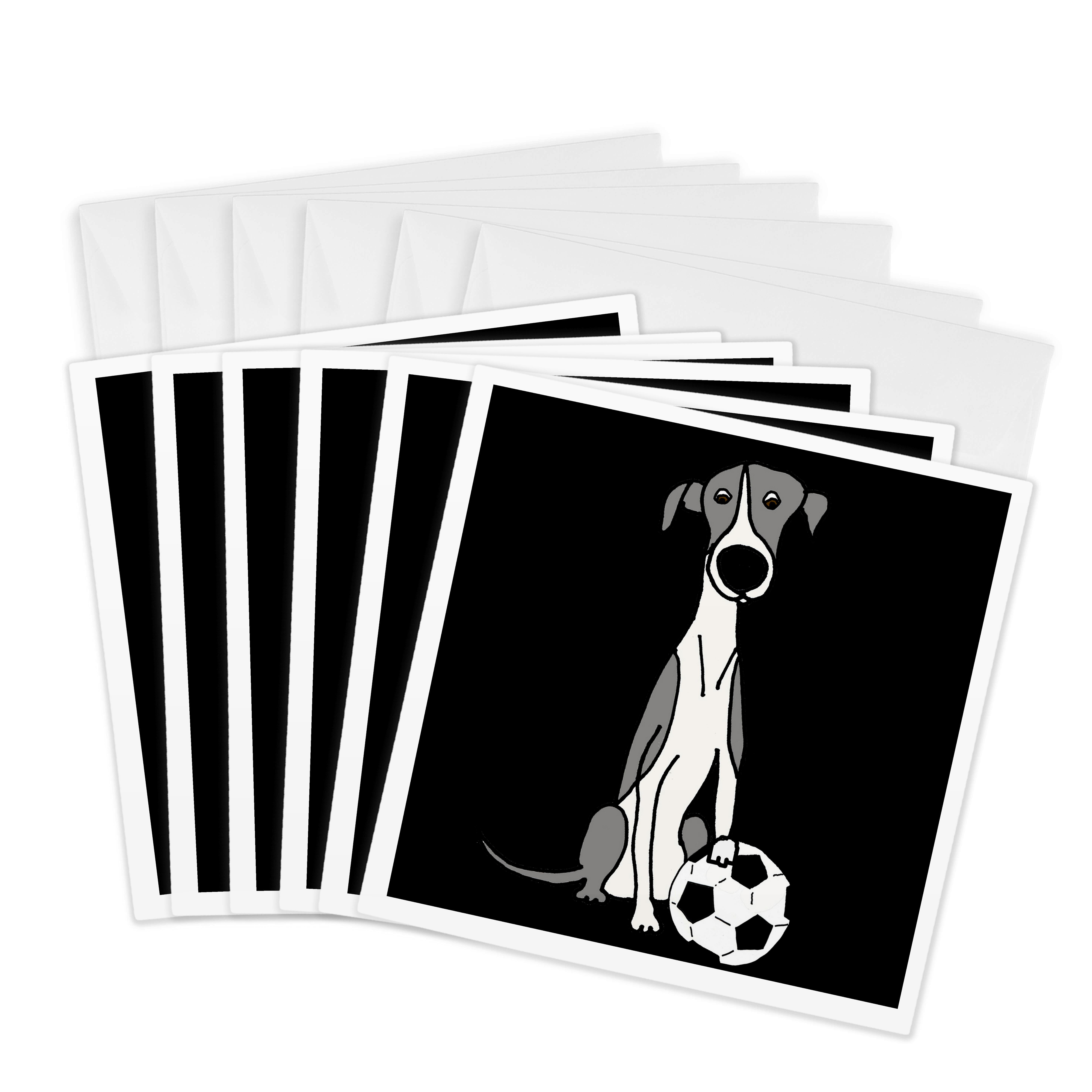 3drose, Funny Cute Grey and White Greyhound Racing Dog Playing Soccer ...