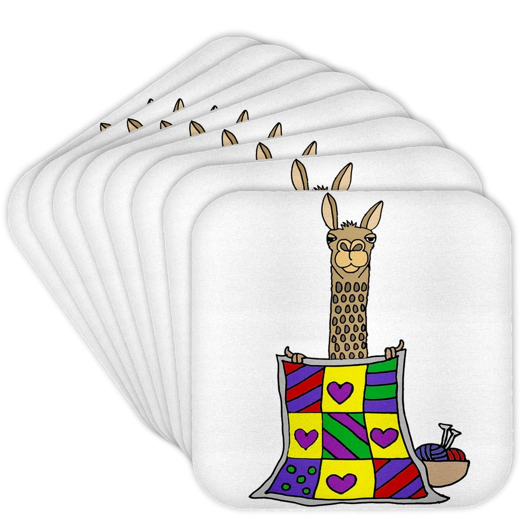 3drose, Funny Cute Llama Quilter Creating Quilt Quilting Cartoon, Set ...