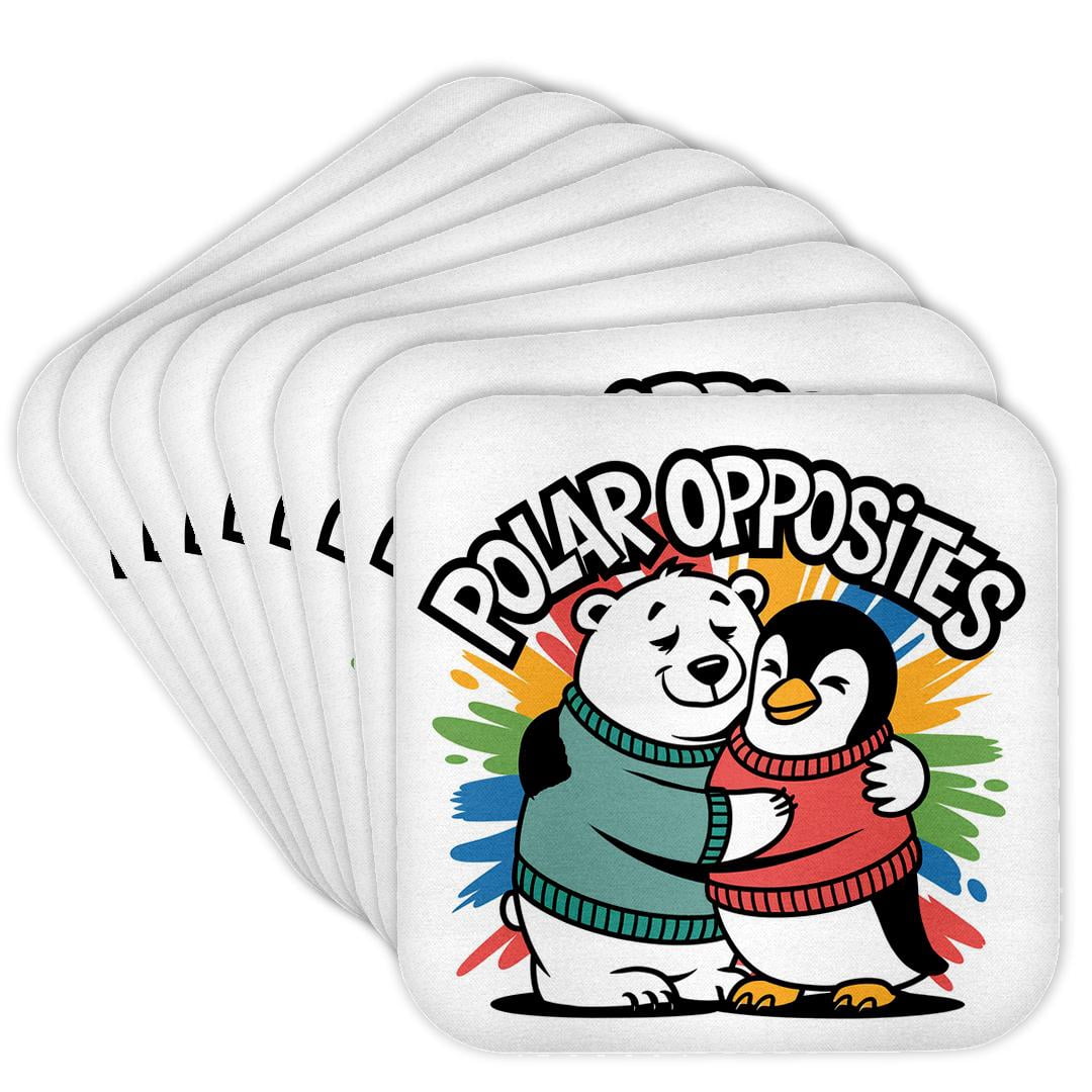 3drose, Funny Cute Polar Bear Higging Penguin Polar Opposites Love ...