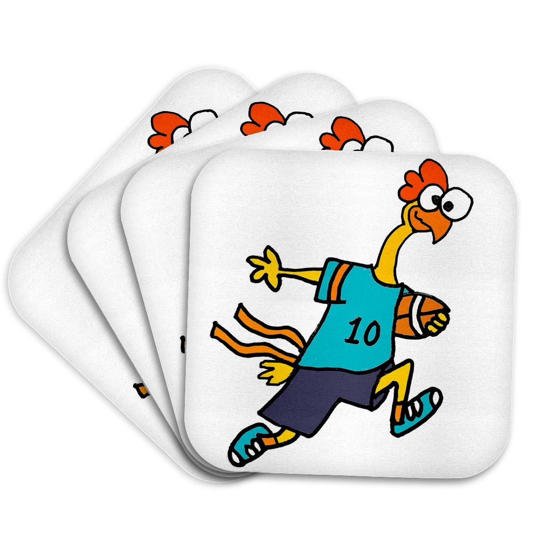 3drose, Funny Cute Rubber Chicken Playing Flag Football Sports Cartoon ...