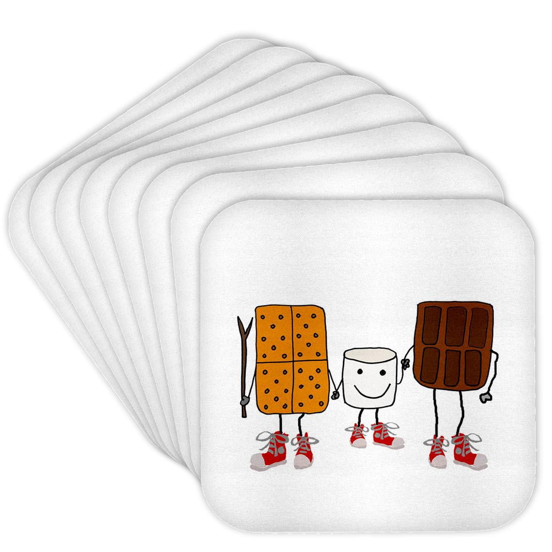 3drose, Funny Cute Smores Cartoon with Chocolate and Marshmallow, Set ...