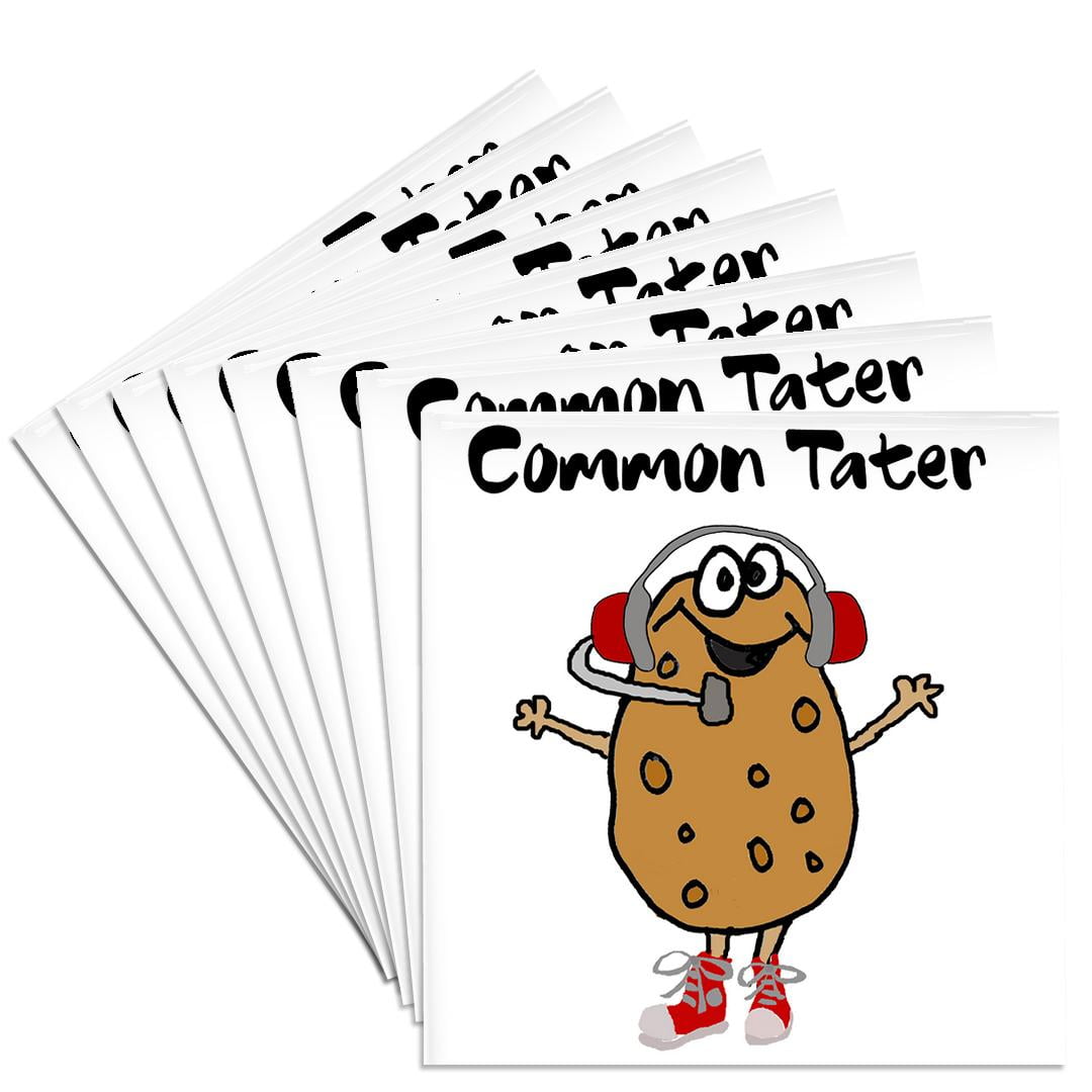 3drose, Funny Cute Sports Commentator Pun Common Tater Cartoon, Set of ...