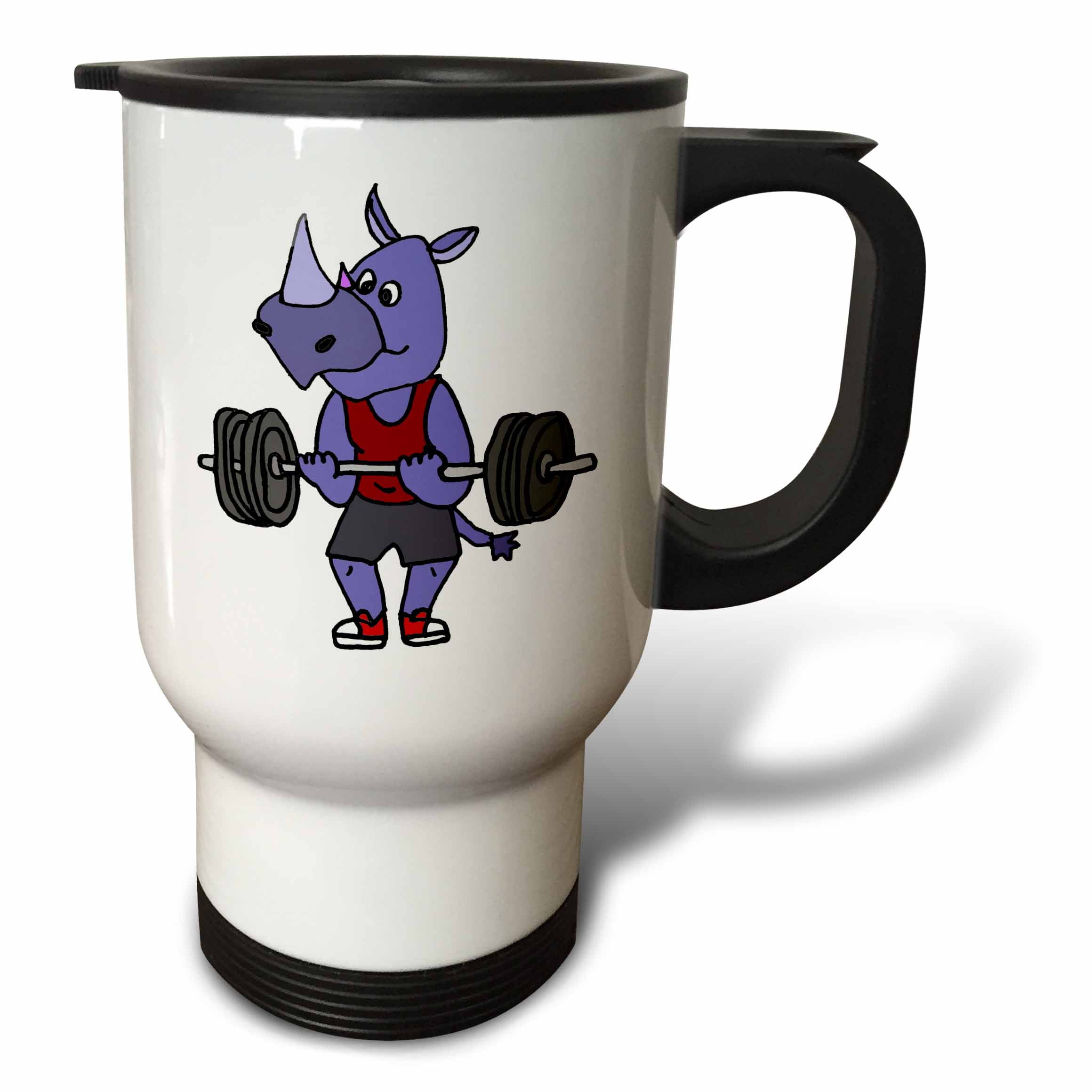 3drose, Funny Cute Strong Rhino Bodybuilder Lifting Weights Cartoon ...