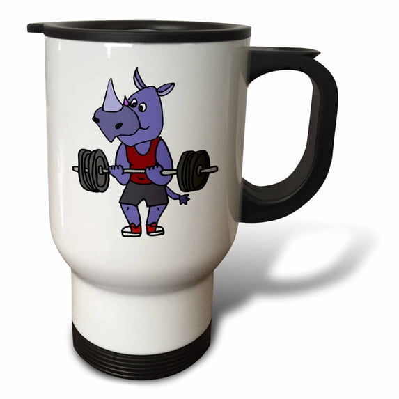 3drose, Funny Cute Strong Rhino Bodybuilder Lifting Weights Cartoon ...
