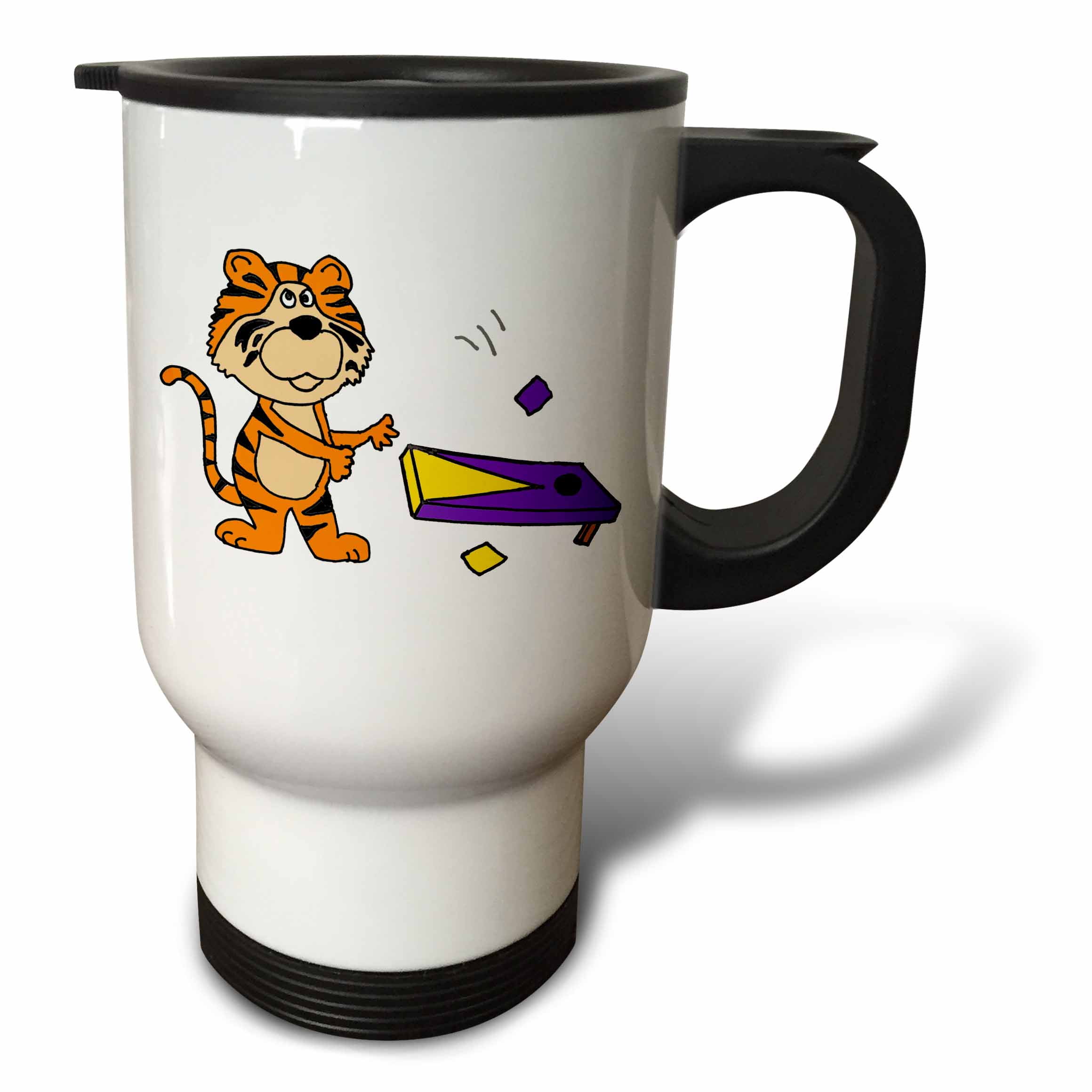 3drose, Funny Cute Tiger Playing Purple and Gold Cornhole Game Sports ...