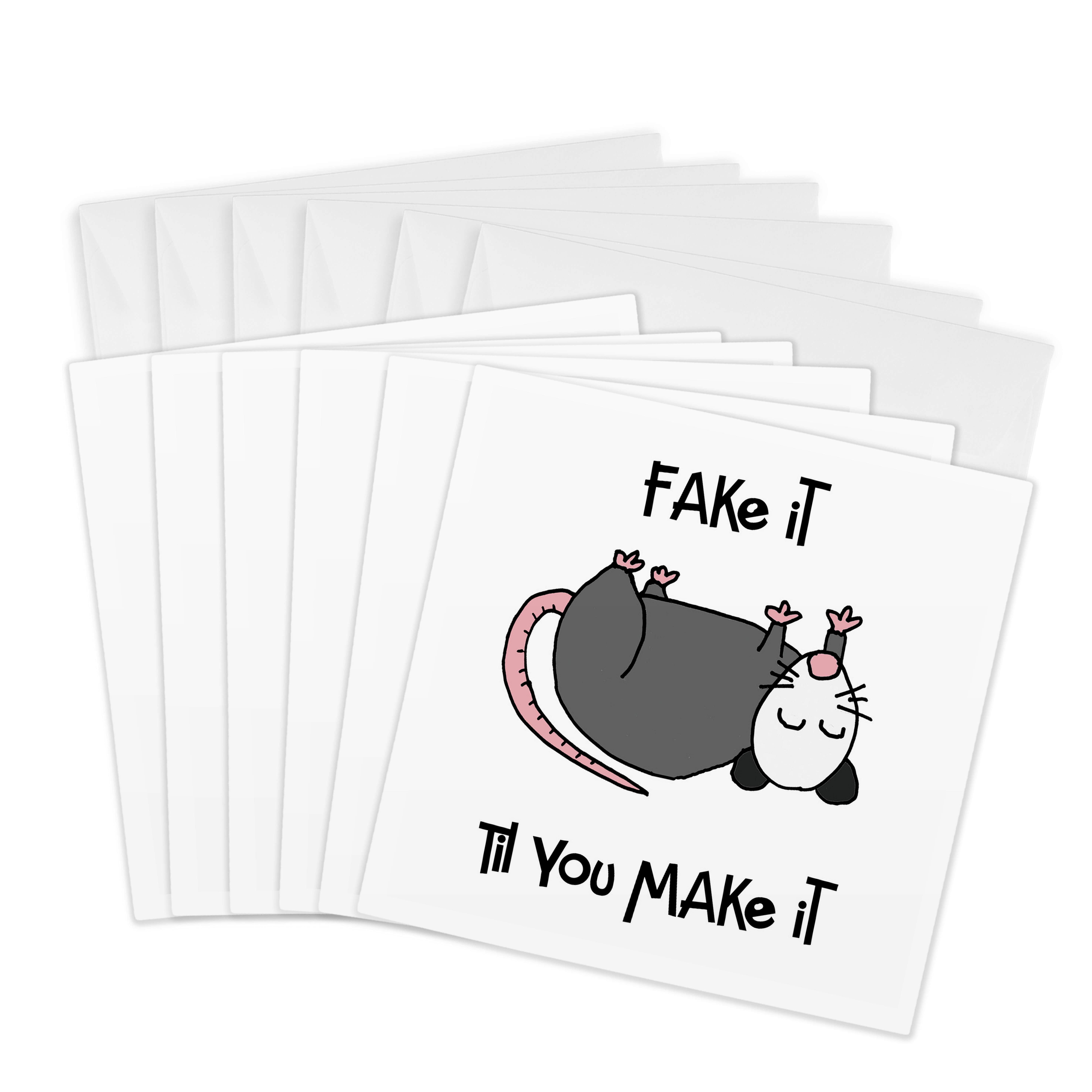 3drose, Funny Cute Upside down Possum Fake It Til You Make It Cartoon ...