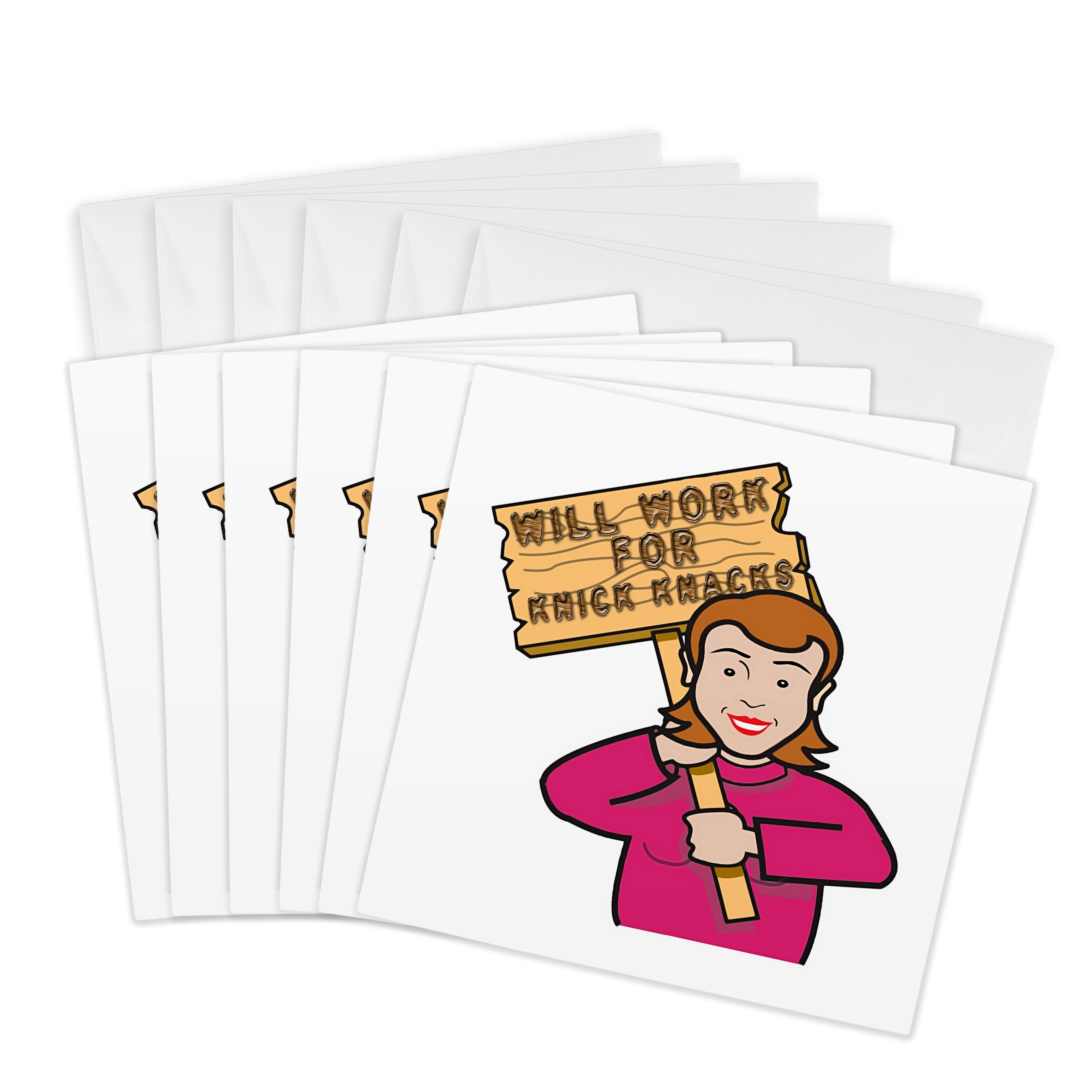 3drose, Funny Humorous Woman Girl with a Sign Will Work for Knick ...