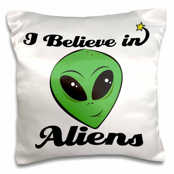 3drose, Funny I Believe in Aliens Design, 16x16 inch Pillow Case ...