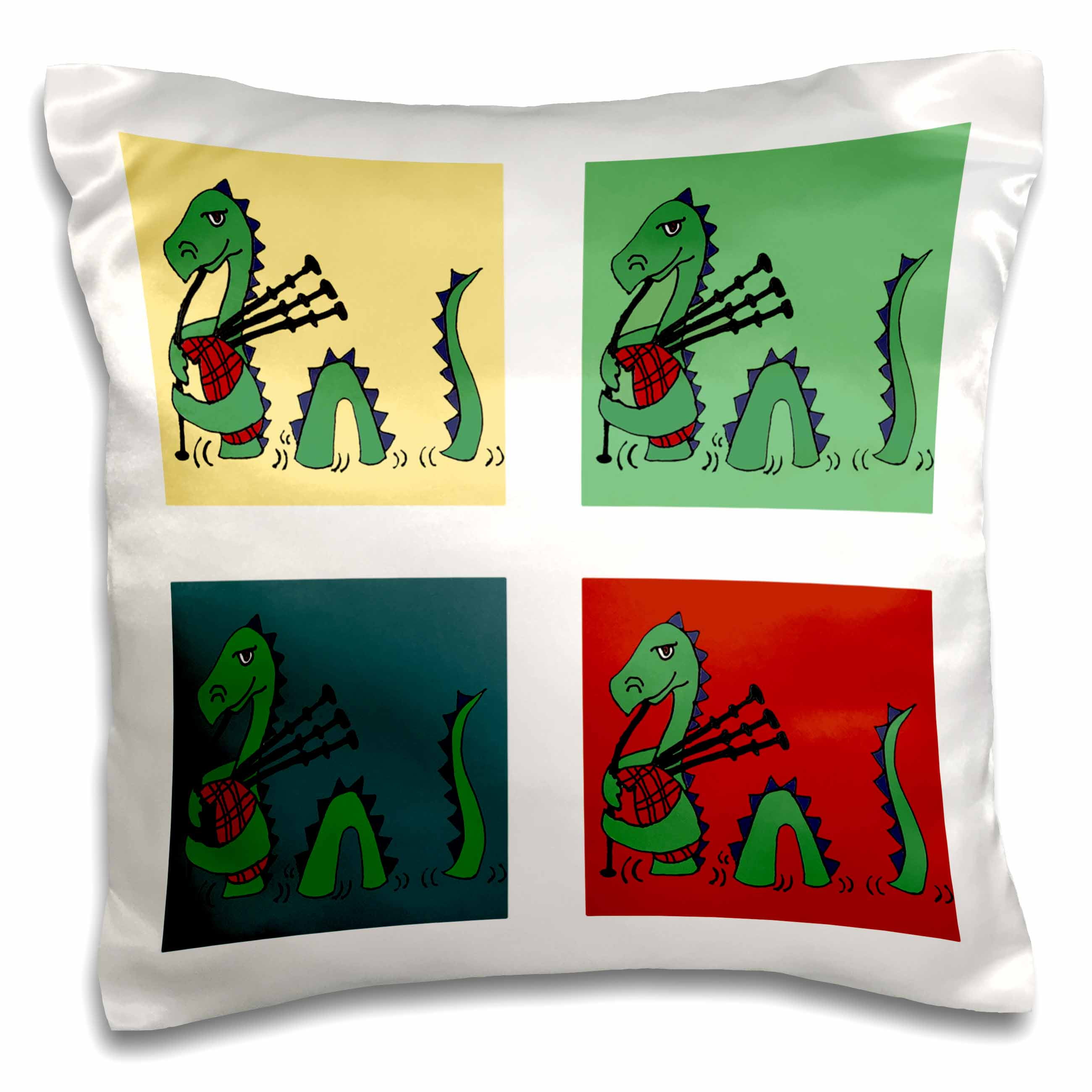 3drose, Funny Loch Ness Monster Playing Bagpipes Music 4 Block Art for ...