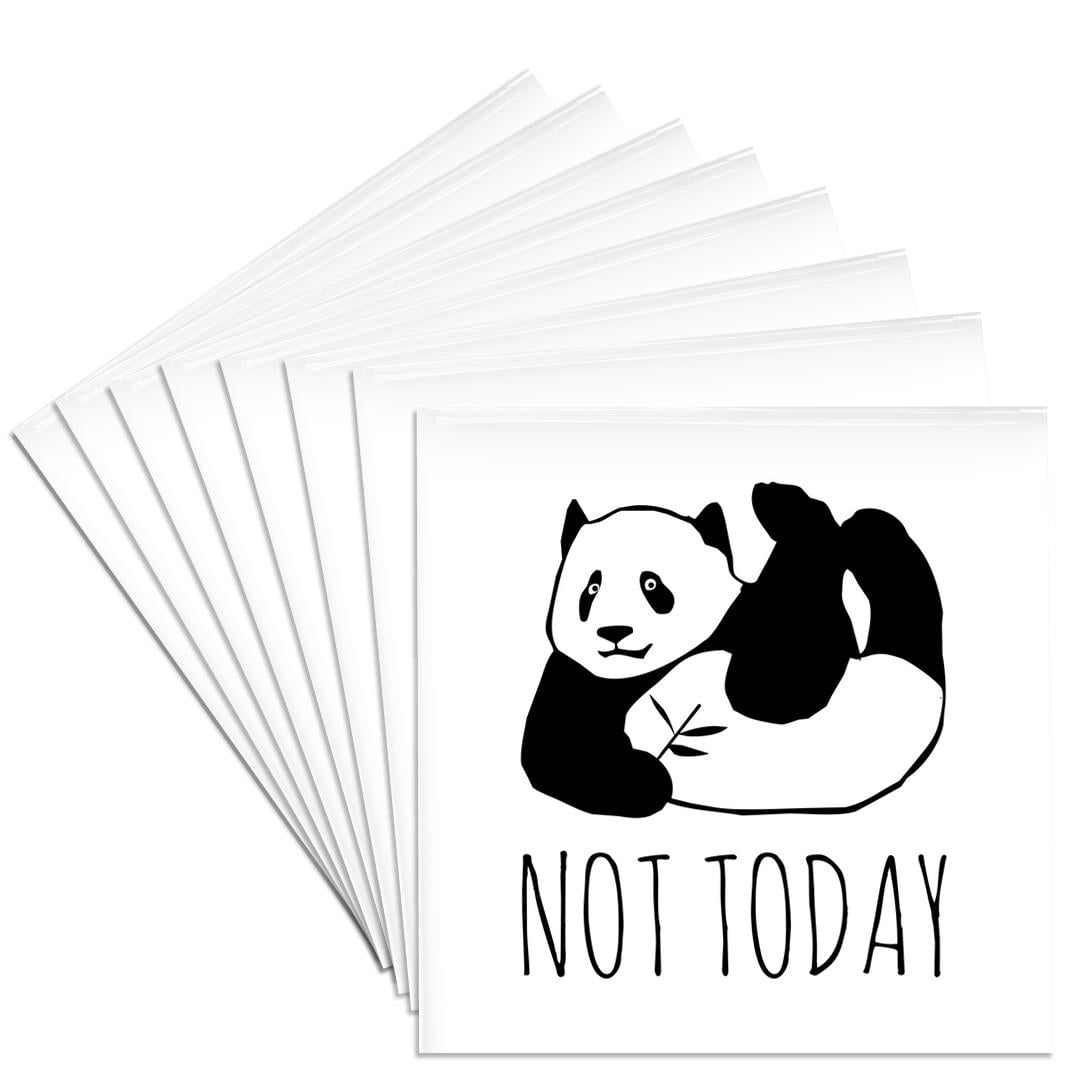 3drose, Funny Panda Bear Lies Its Legs Up. Text Not Today on White ...