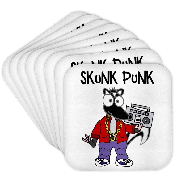 3drose, Funny Skunk Rapper Skunk Punk Pun Rap Music Satire, Set of 8 ...