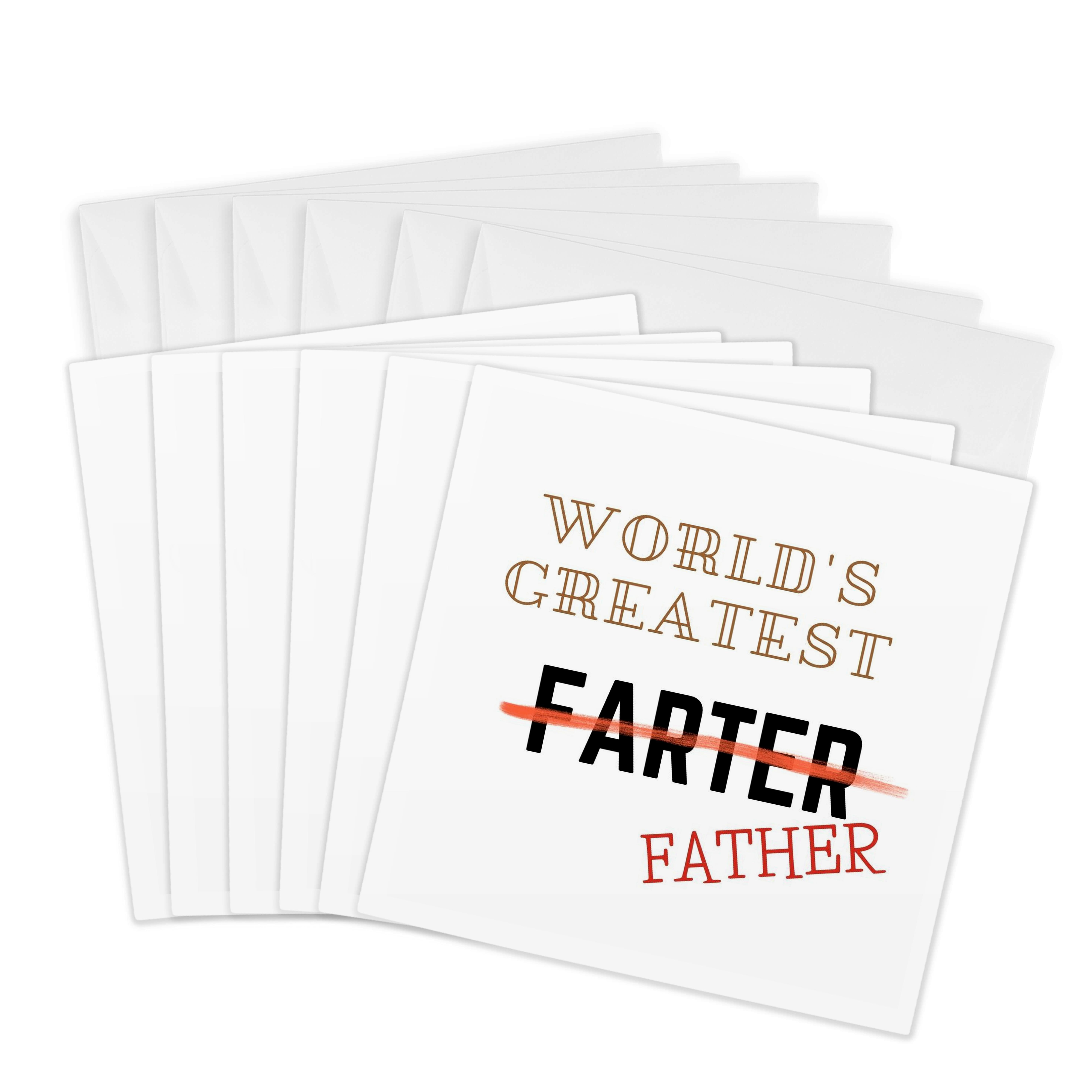 3drose, Funny Text of Worlds Greatest Farther Father, 6 Greeting Cards ...