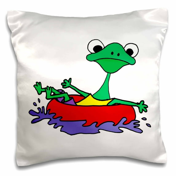 3drose, Funny Tree Frog Floating down River in Inner Tube Nature ...