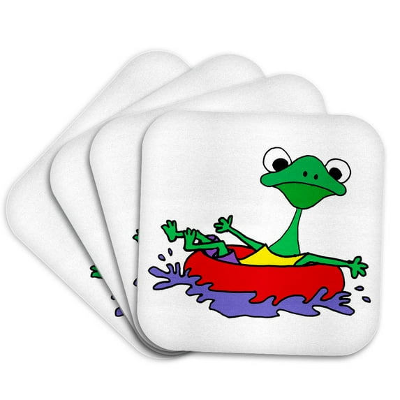 3drose, Funny Tree Frog Floating down River in Inner Tube Nature ...