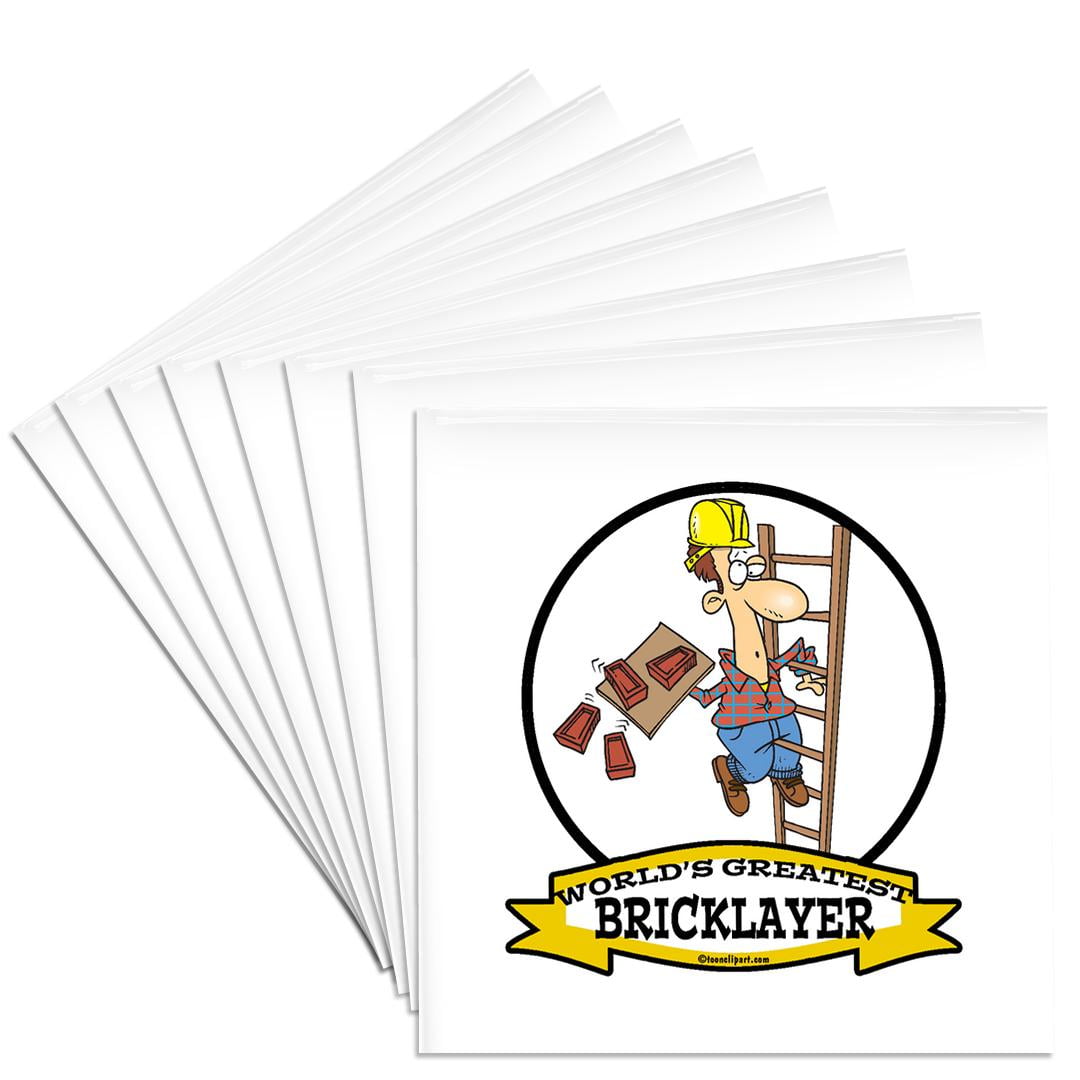 3drose, Funny Worlds Greatest Bricklayer Occupation Job Cartoon, Set of ...