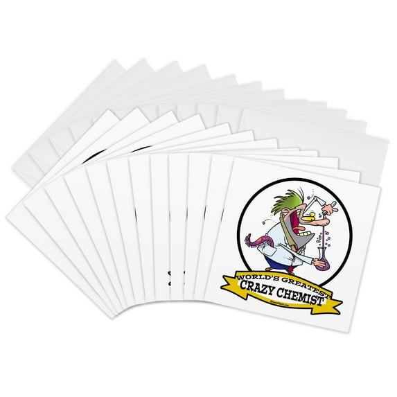 3drose, Funny Worlds Greatest Crazy Chemist Cartoon, 12 Greeting Cards ...