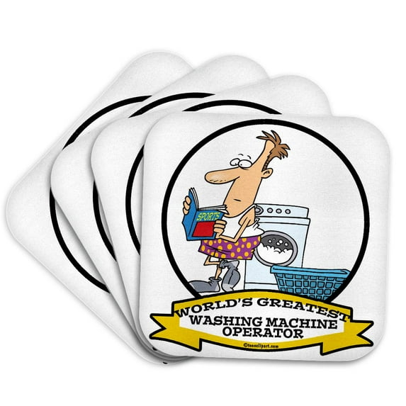 3drose, Funny Worlds Greatest Washing Machine Operator Cartoon, Set of ...