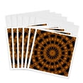 3drose, Futurist Portal Mandala Radial Circle Pattern Orange Black, 6 ...