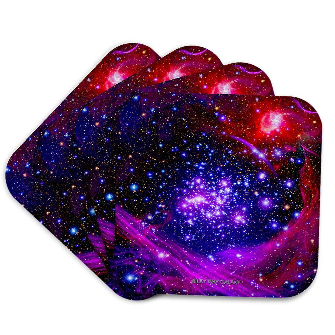 3drose, Galaxy and Nebula - Milky Way Galaxy, Set of 4 Coasters - Cork ...