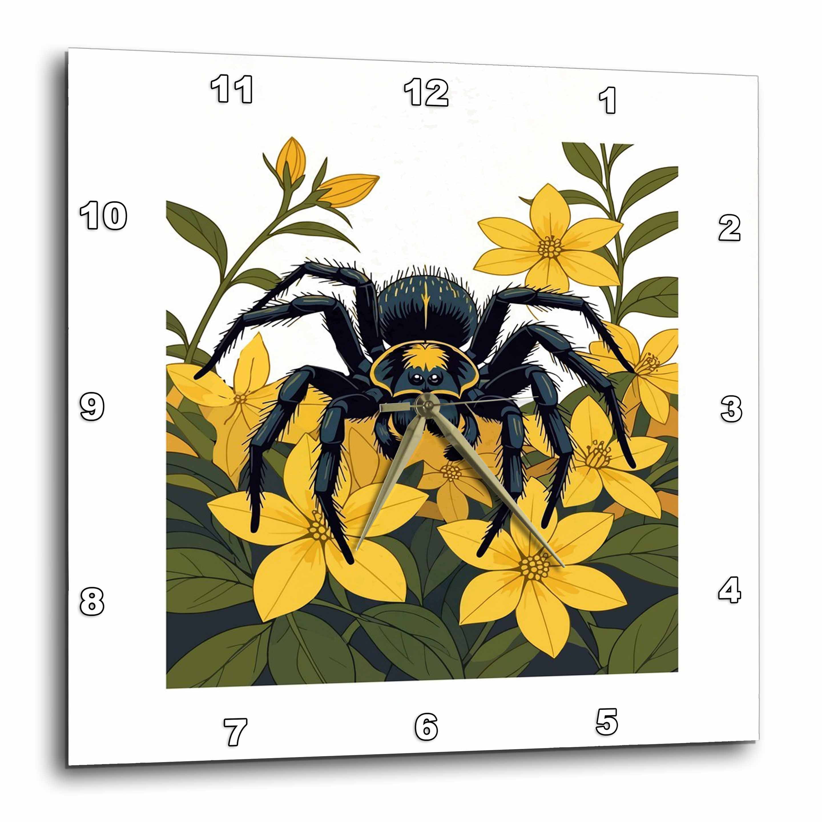 3drose, Giant Wolf Spider Surrounded by Yellow Jasmine Flowers, 10x10 ...