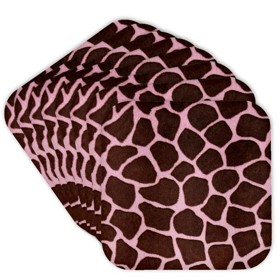 3drose, Giraffe in Trendy Brown N Pink, Set of 8 Coasters - Cork ...