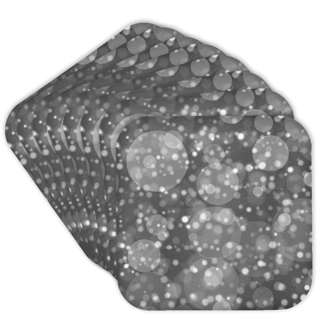 3drose, Glam Igray Bokeh Circles Pattern, Set of 8 Coasters - Cork - Walmart.com