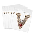 3drose, Glam Image of Diamonds Red Heart Monogram Initial V, 6 Greeting ...