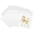 3drose, Glam Image of Gold Floral Patterned Unicorn Design, 12 Greeting ...