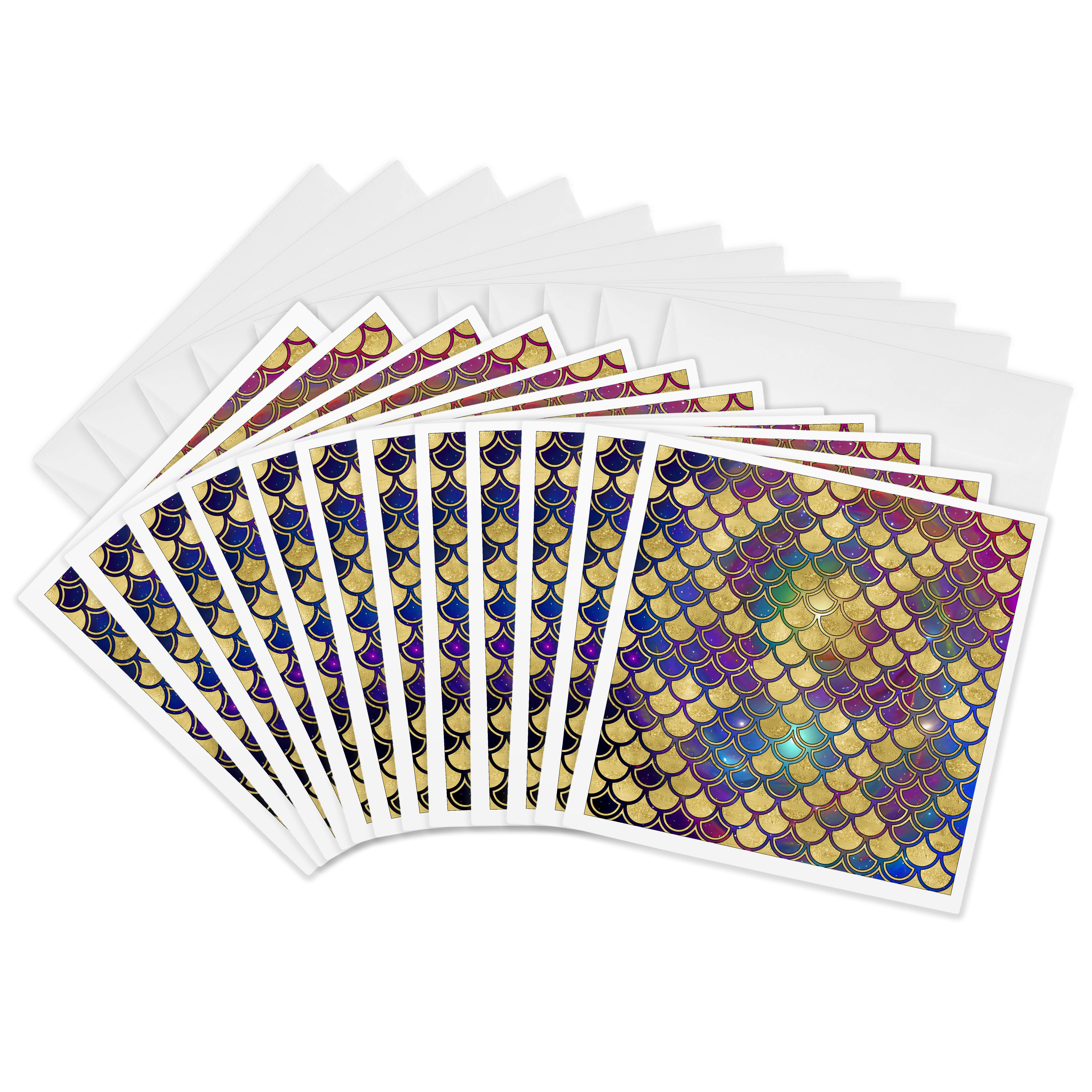 3drose, Glam Image of Gold and Galaxy Mermaid Scales Pattern, 12 ...