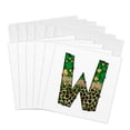 3drose, Glam Leopard and Four Leaf Clover Monogram Initial W, 6 ...