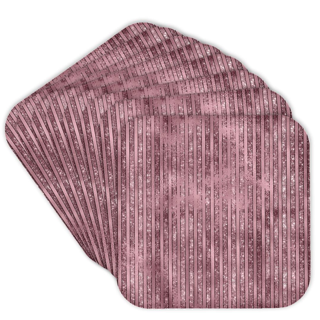 3drose, Glam Pink Image of Glitter Stripes, Set of 8 Coasters - Cork ...