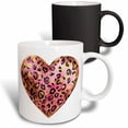 3drose, Glam Pink and Image of Gold Leopard Heart, 11oz Magic ...