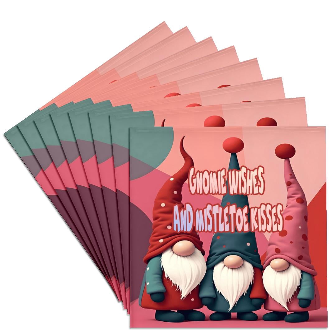 3drose, Gnomie Wishes and Mistletoe Kisses Nordic Christmas, Set of 8 ...
