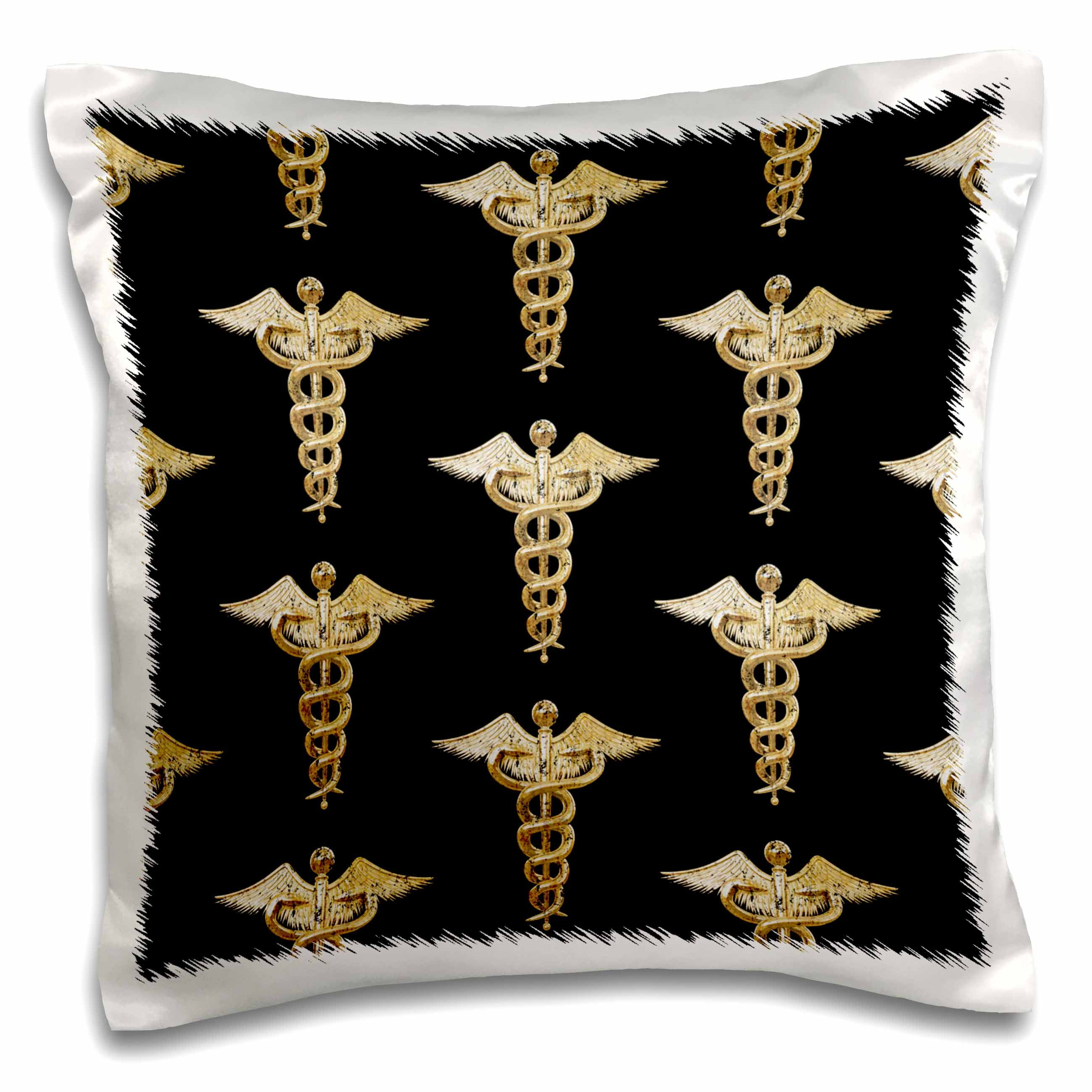 3drose, Gold Caduceus Rod of Hermes for Nurses in Medical., 16x16 inch ...