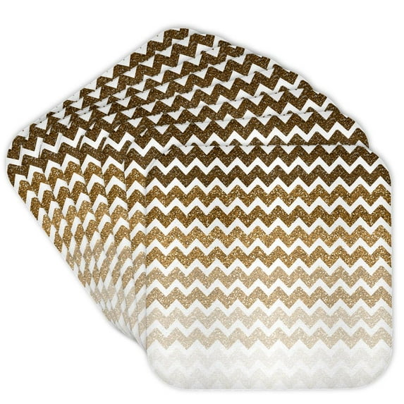 3drose, Gold Ombre Chevron Image of Glitter, Set of 8 Coasters - Cork ...