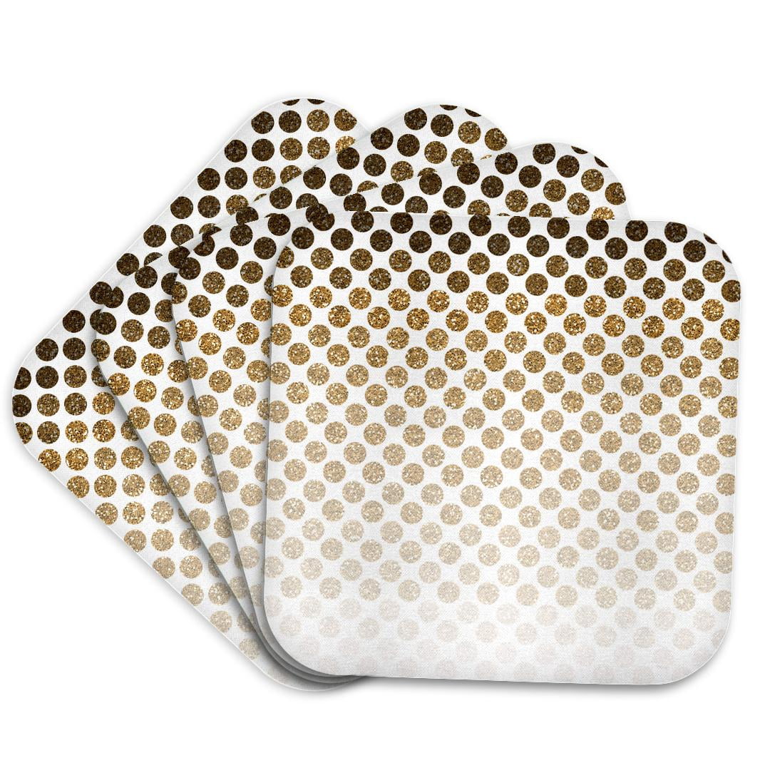 3drose, Gold Ombre Dots Image of Glitter on Dots, Set of 4 Coasters ...