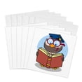 3drose, Graduate Owl Reading a Book Cartoon, 6 Greeting Cards with ...