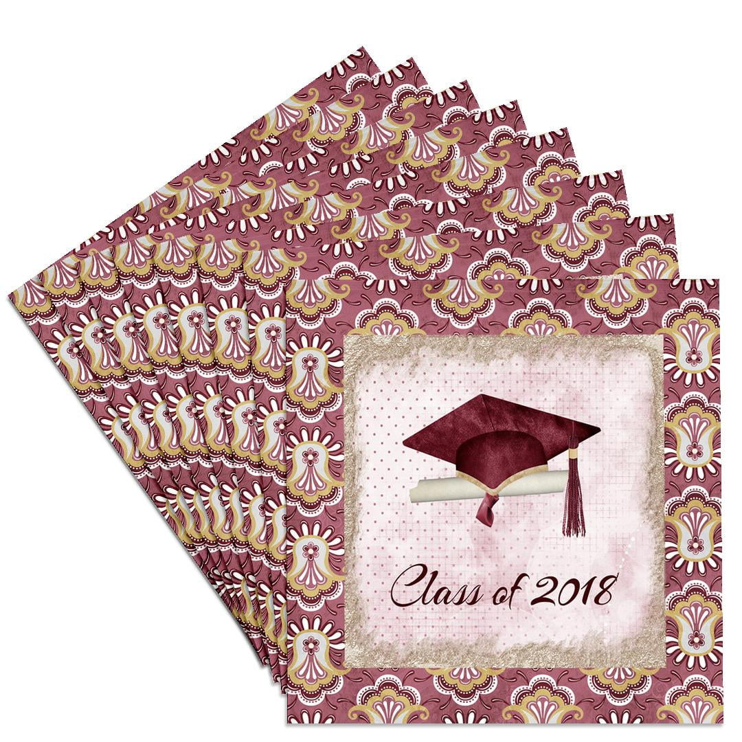 3drose, Graduation Cap, Diploma, Faded Dots, Pink Frame, Flower, 2018 ...