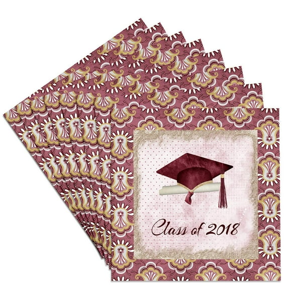 3drose, Graduation Cap, Diploma, Faded Dots, Pink Frame, Flower, 2018 ...