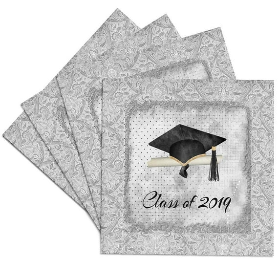 3drose, Graduation Cap, Diploma, Faded Dots, Silver Frame, Vines, 2019 ...