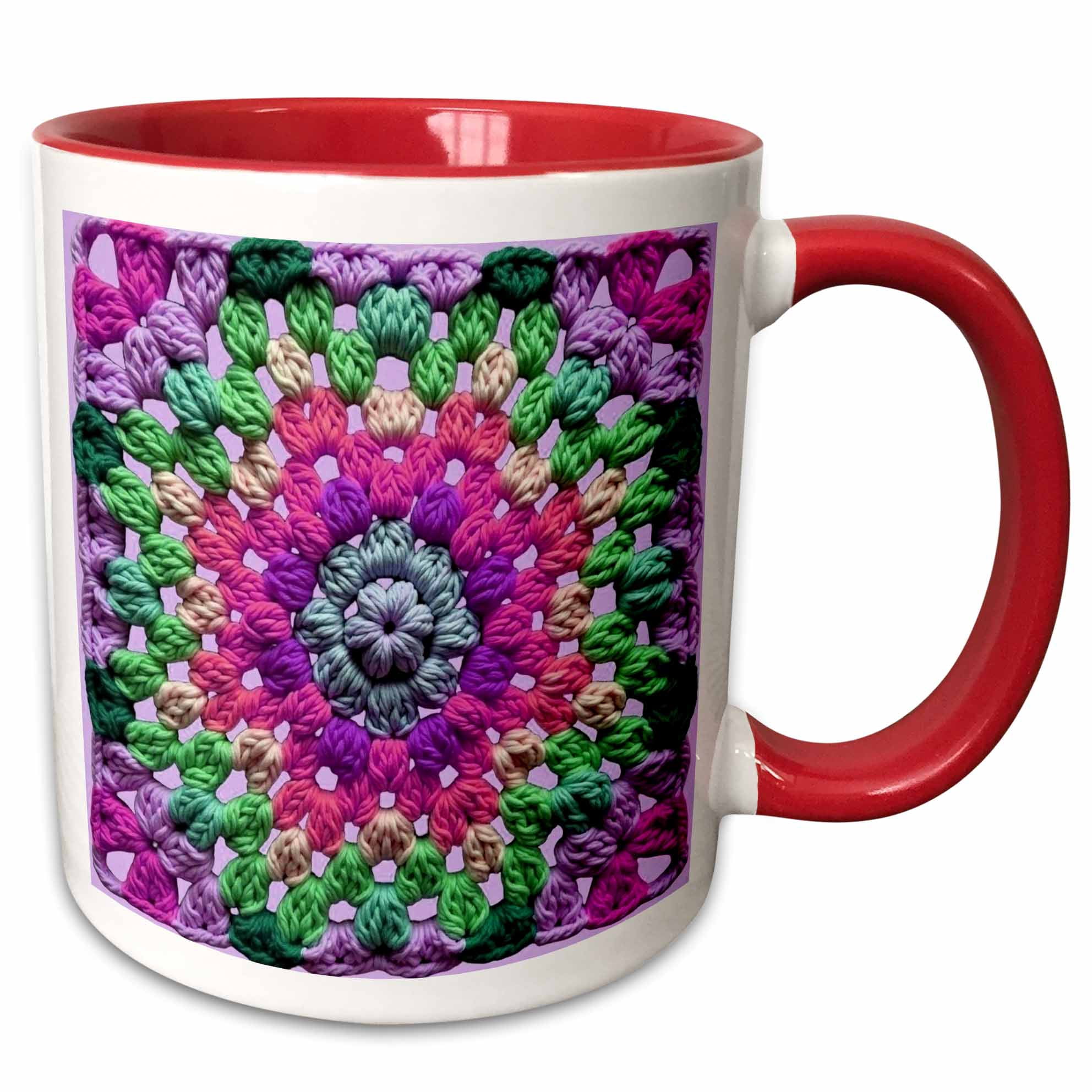 3drose, Granny Square Crochet Pattern Seventies Retro Pattern Purple ...