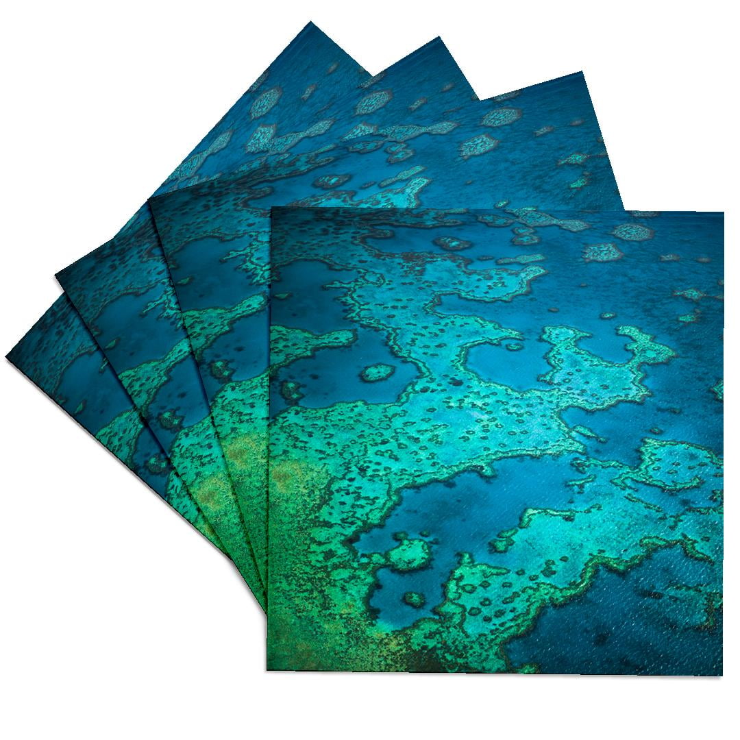 3drose, Great Barrier Reef, Queensland, Australia, Set of 4 Ceramic ...