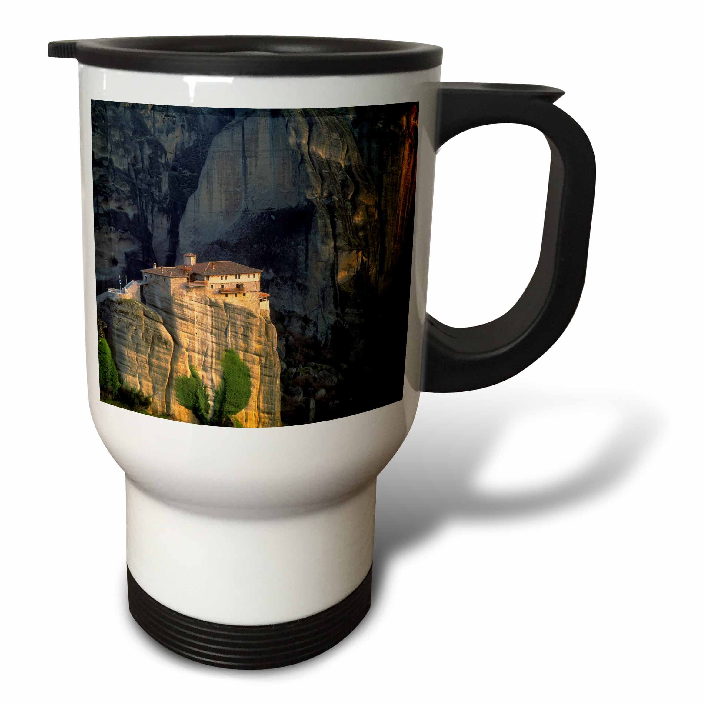 3drose, Greece, Meteora. Christian Monastery Atop Rock Formation., 14oz ...