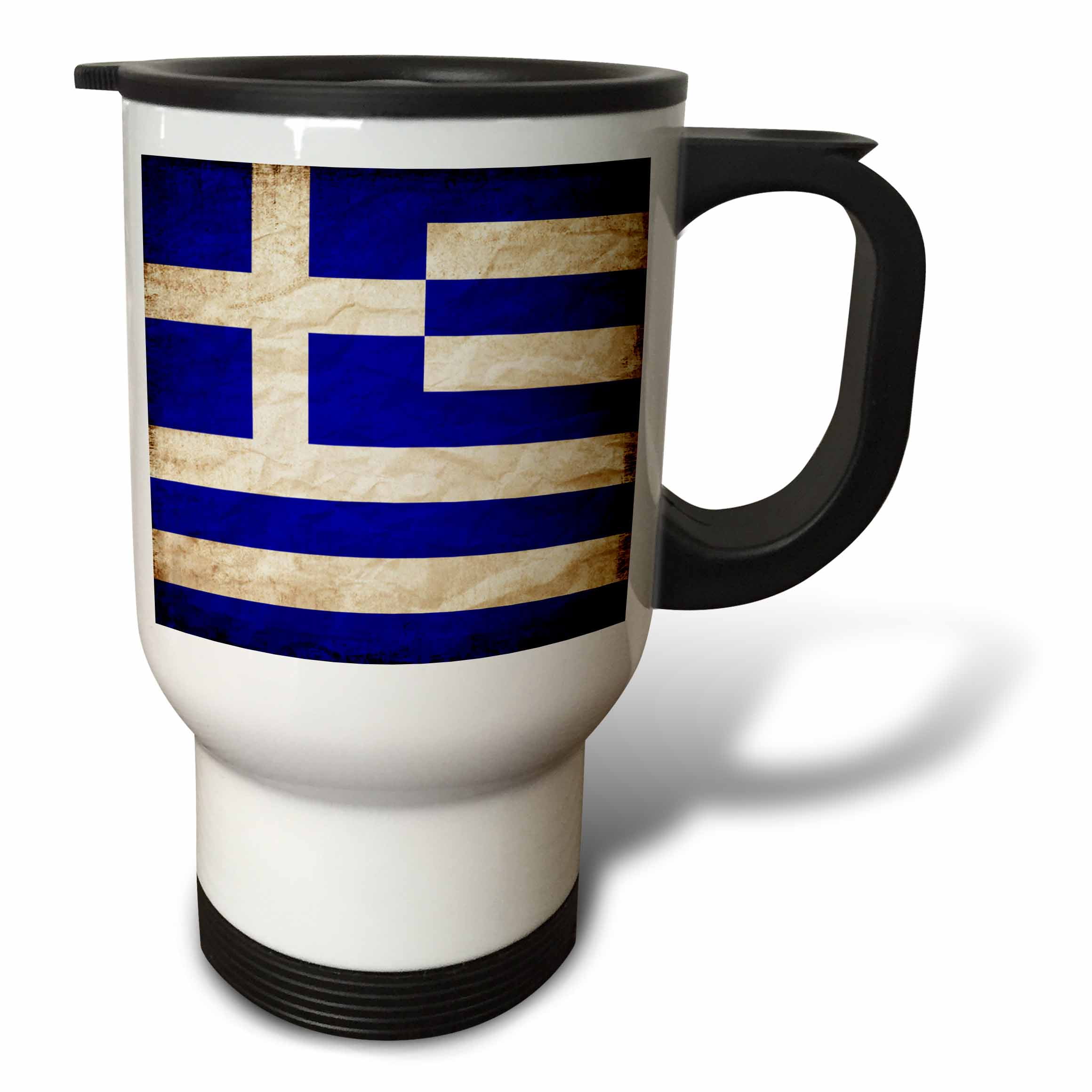 3drose, Greek Flag Old Look Trendy Work, 14oz Stainless Steel Travel ...