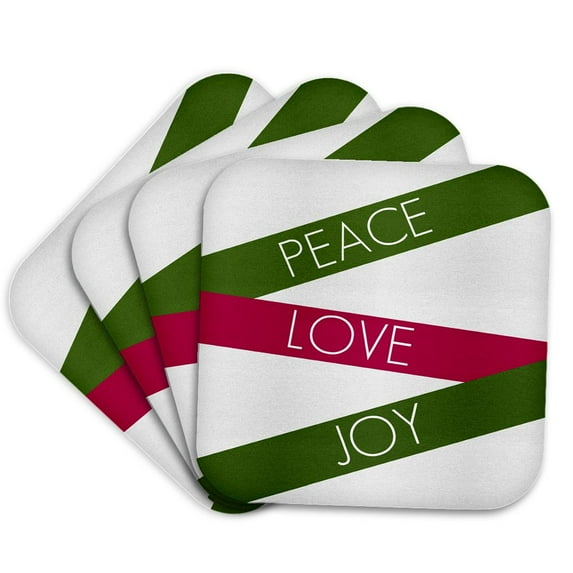 3drose, Green and Red Peace, Love and Joy- Inspirational Words ...