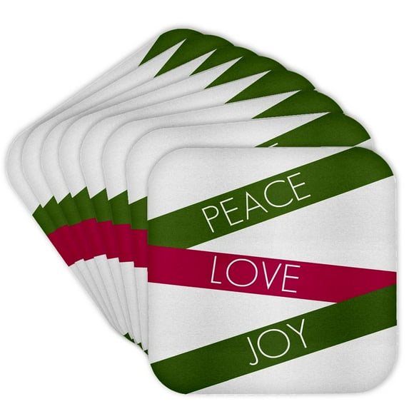 3drose, Green and Red Peace, Love and Joy- Inspirational Words ...