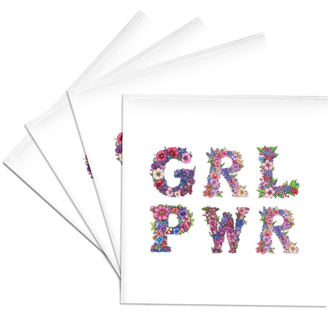 3drose, Grl Pwr or Girl Power Text Decorated with Spring Flowers, Art ...