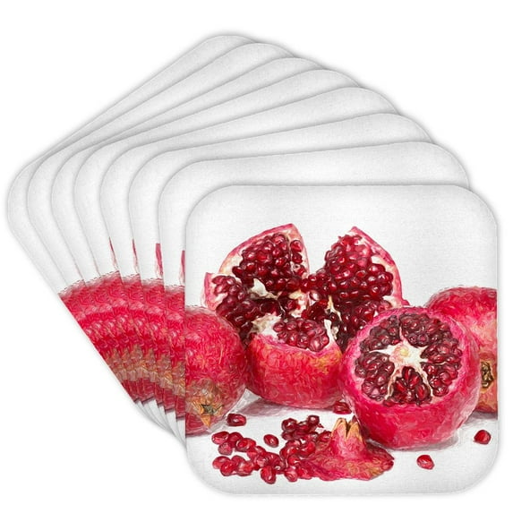 3drose, Group of Pomegranate Fruits. Red Seeds. Decorative Digital ...