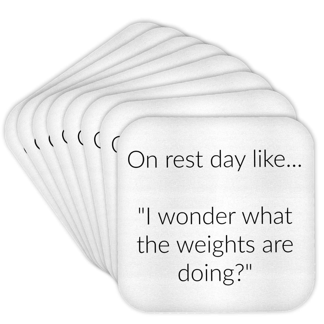 3drose, Gym Rest Days, Set of 8 Coasters - Cork - Walmart.com