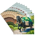 3drose, Gypsy Vanner Pulling a Cart of Shamrocks, Set of 8 Ceramic Tile ...